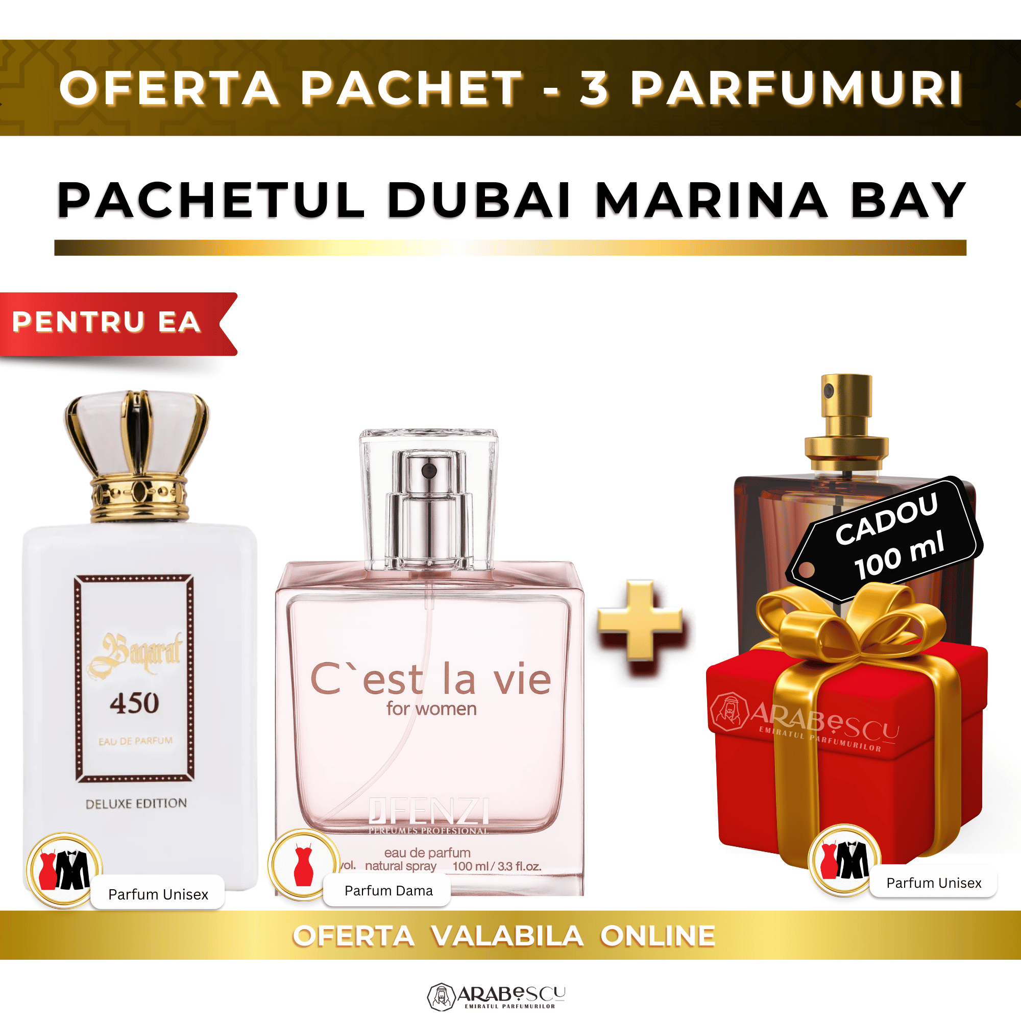Baqarat 450 + C'est la Vie + Parfum Cadou - Arabescu.ro